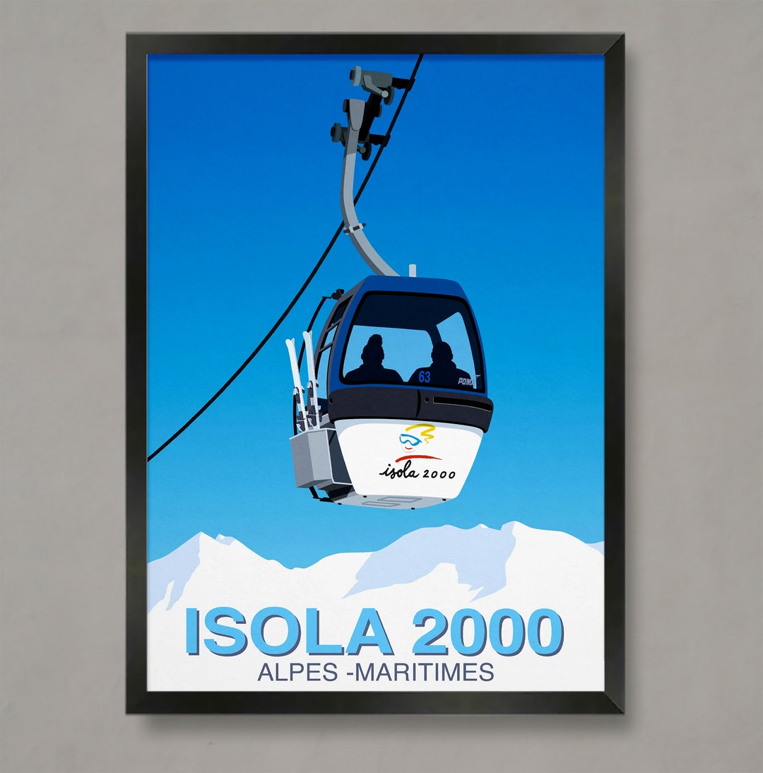 Isola 2000 Ski Resort Poster, Ski Resort Poster, Ski Print , Snowboard ...