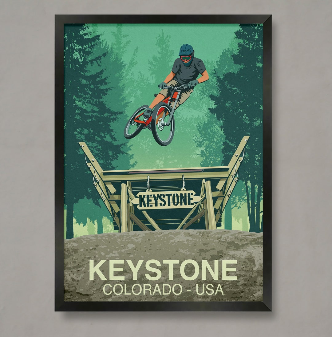 Keystone Mountain Bike Trail Poster, Mountain Bike Poster, Mountain ...