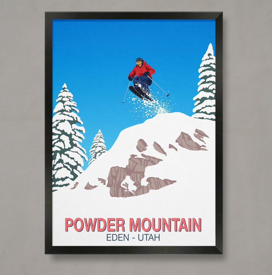 Powder Mountain Ski Poster: Vintage Ski Resort Art Print - Etsy