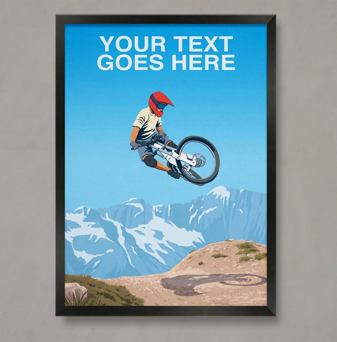 Personalised Mountain Bike Gift, Custom Mountain Bike Art, MTB Art ...