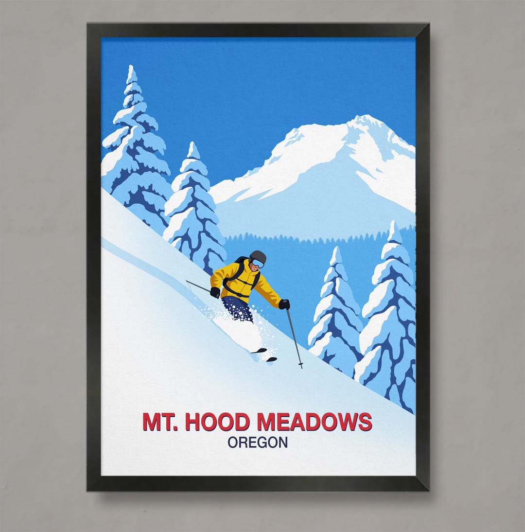 Mt. Hood Meadows Ski Poster, Ski Resort Poster, Ski Print, Ski Gifts ...