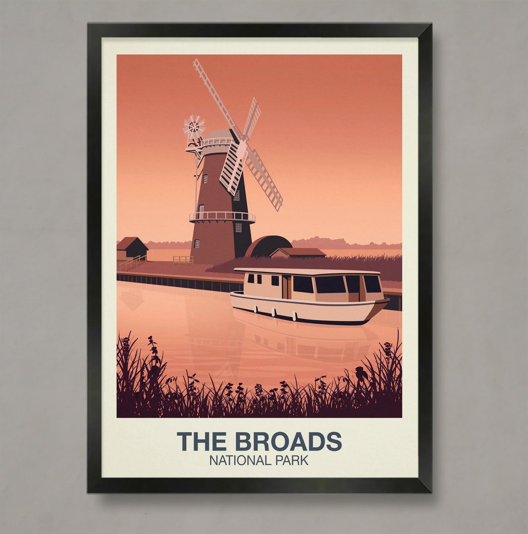 The Broads National Park Poster, the Broads, the Norfolk Broads ...
