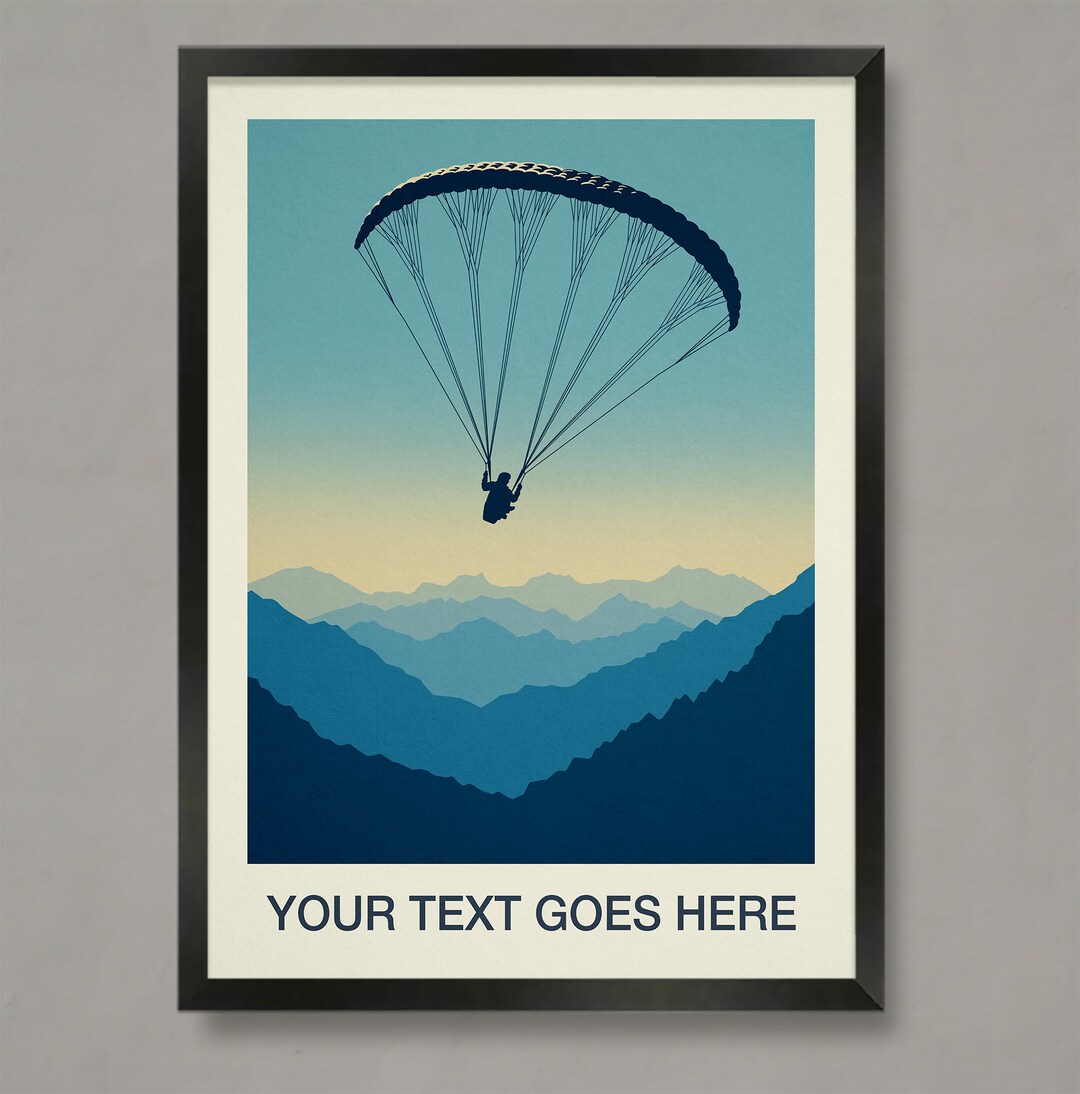Personalized Paragliding Art Print: Vintage Travel Poster - Etsy