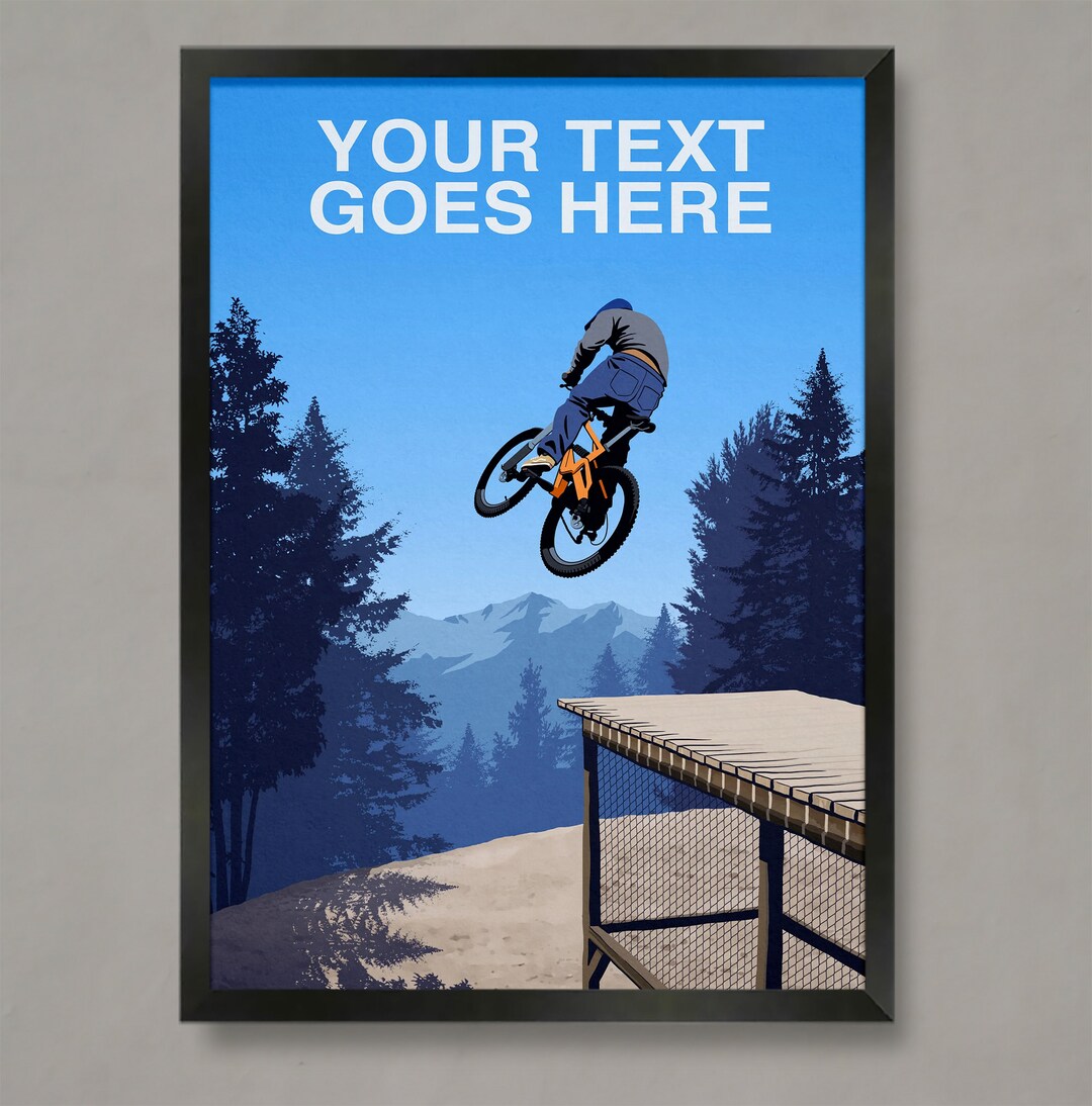 Personalised Mountain Bike Gift, Custom Mountain Bike Art, MTB Art ...