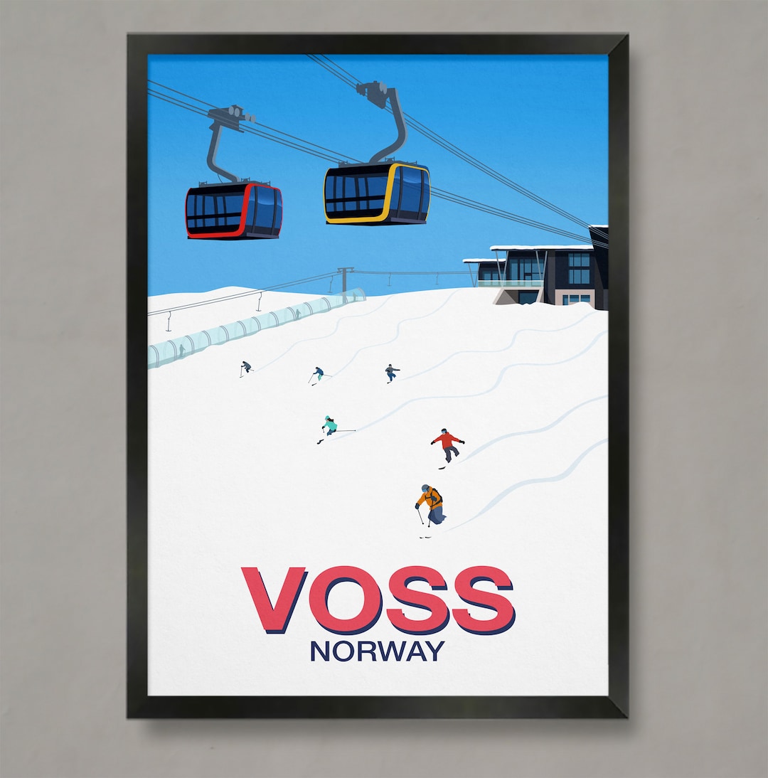 Voss Ski Resort Poster, Ski Resort Poster, Ski Print, Snowboard Poster ...