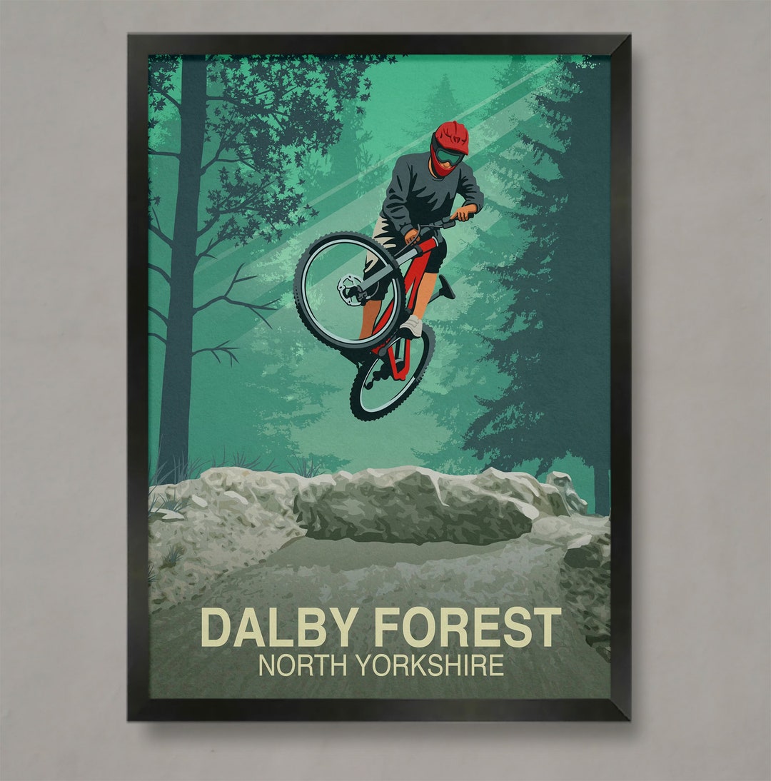 Dalby Forest Mountain Bike Poster, Mountain Bike Poster, Mountain Bike ...