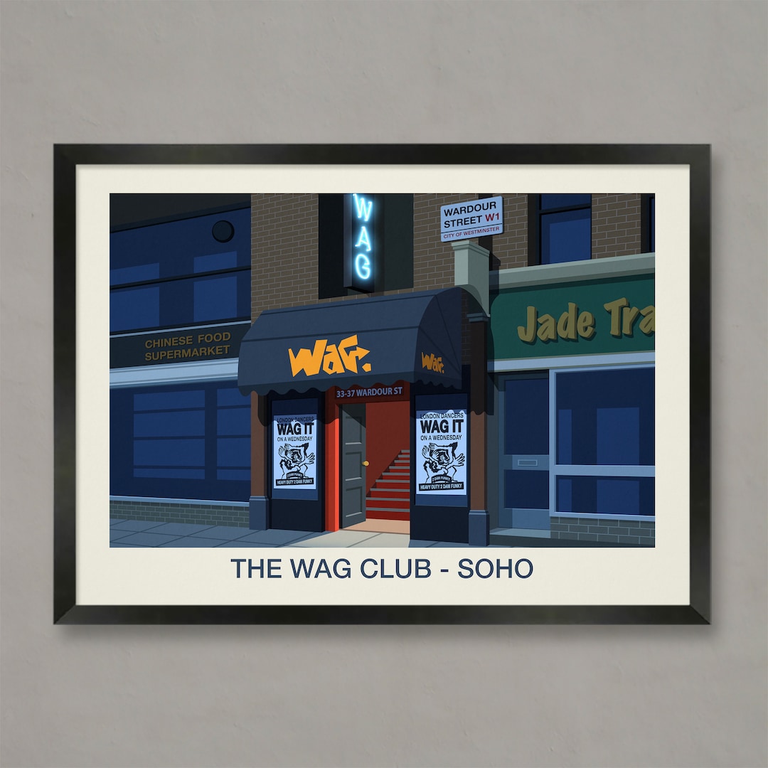 The Wag Club Poster, Nightclub Prints, the Wag Club - Etsy