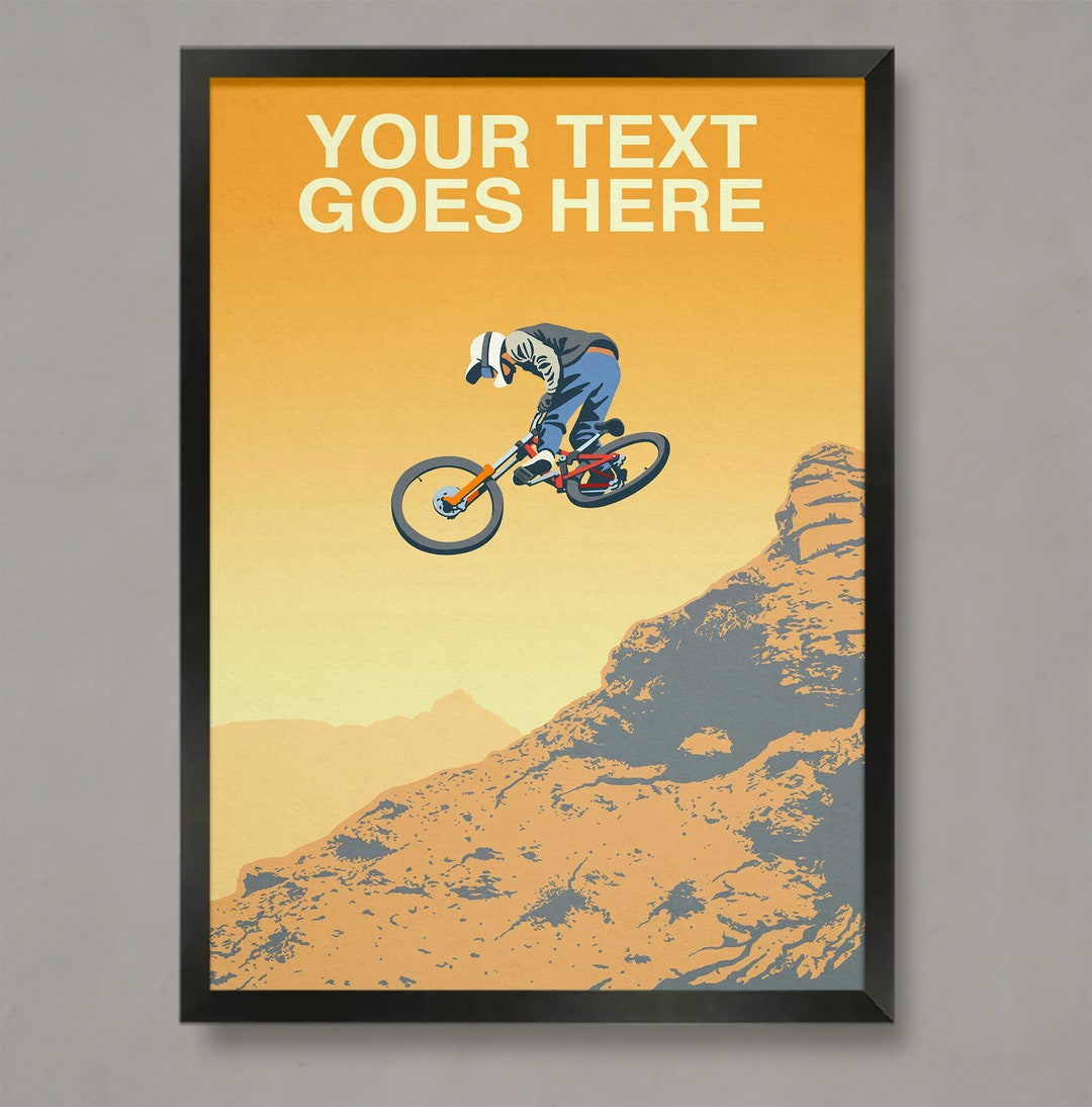 Personalized Mountain Bike Art Print: Custom MTB Poster - Etsy Singapore