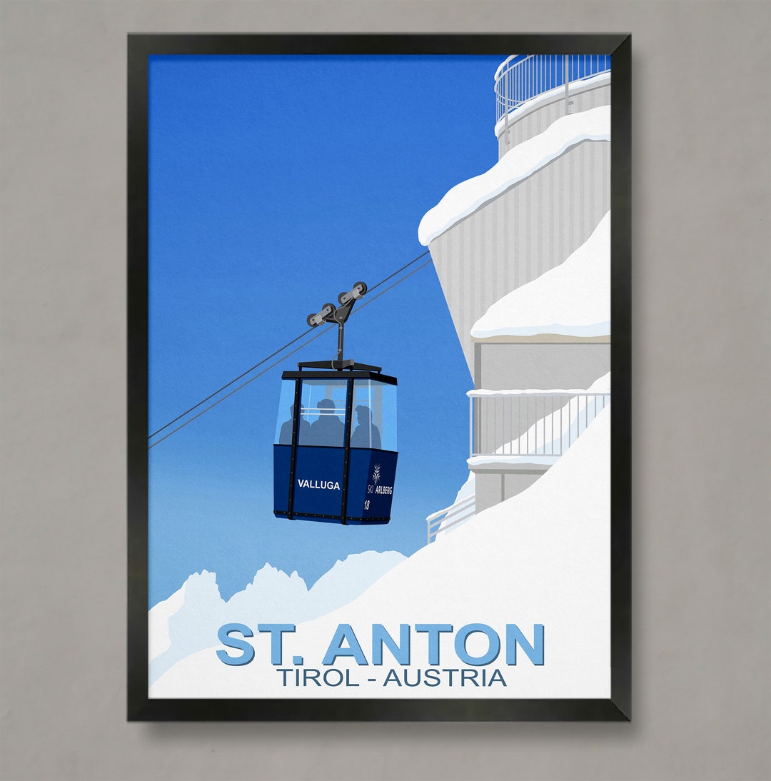 St. Anton Valluga Ski Resort Poster: Vintage Style Ski Print - Etsy