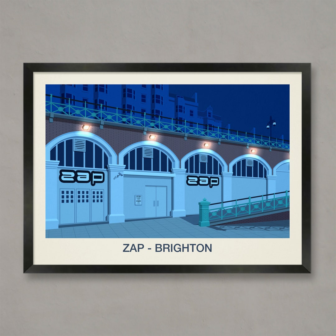 Zap Nightclub Brighton Print: 1980s Acid House Venue Art - Etsy
