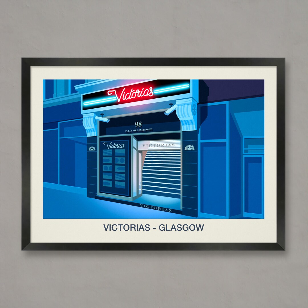 Victorias Nightclub Glasgow Poster: 80s/90s Music Venue Art - Etsy