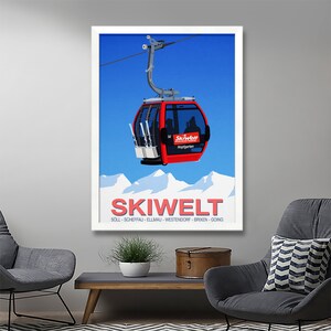 Skiwelt Austria Poster: Vintage Ski Resort Art Print - Etsy