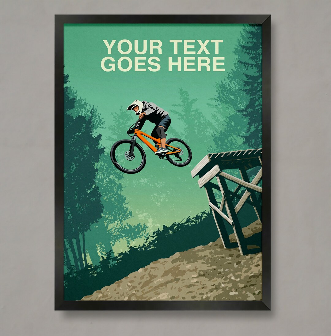 Personalized Mountain Bike Art Print: Custom MTB Poster - Etsy