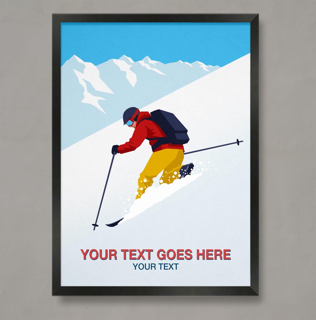 Personalized Telemark Skiing Poster: Vintage Style Ski Print - Etsy