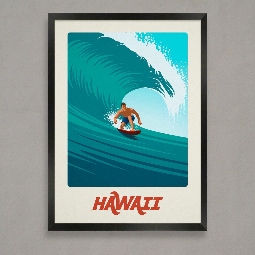 Hawaii Surf Poster,surf Poster,vintage Surf Poster, Retro Surf Poster ...