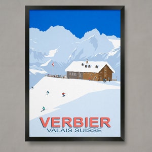 Verbier Ski Resort Poster: Vintage Style Travel Print - Etsy