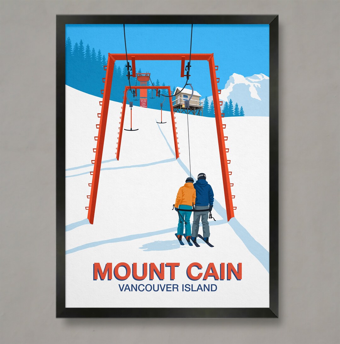 Mount Cain Ski Resort Poster: Vintage Style Travel Print - Etsy