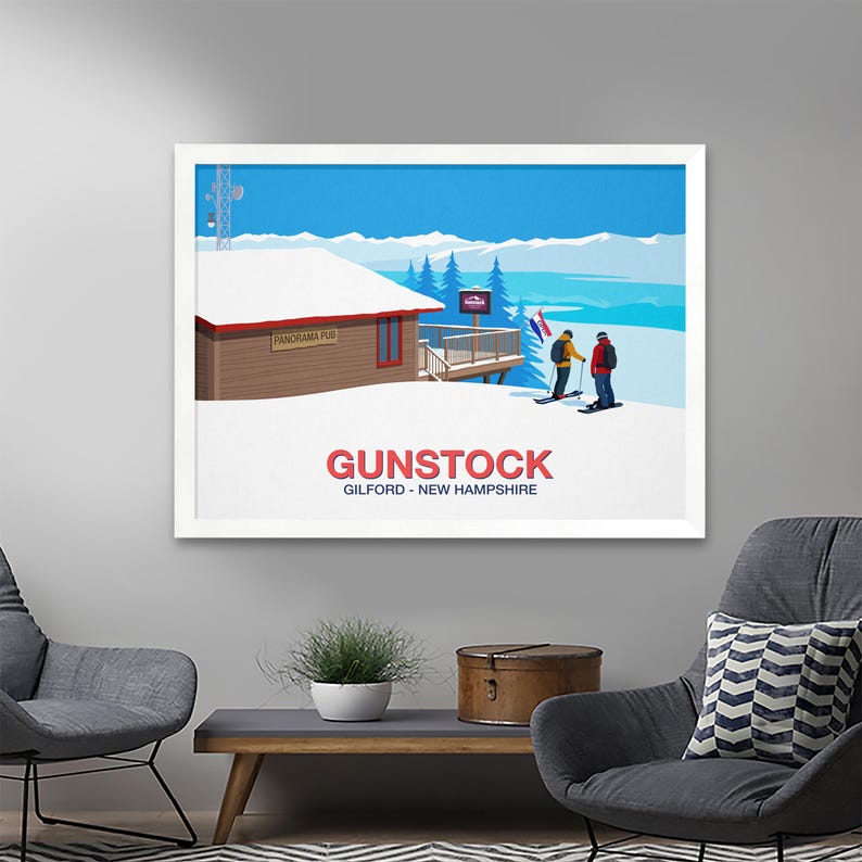 Gunstock Mountain Ski Resort Poster: Vintage-style Travel Print - Etsy