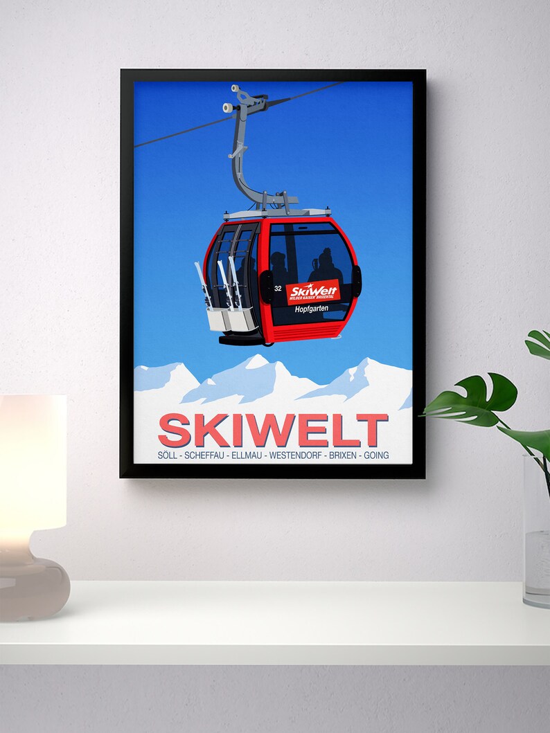 Skiwelt Austria Poster: Vintage Ski Resort Art Print - Etsy