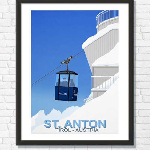 St Anton Ski Resort Poster St Anton Am Arlberg Giclée Fine - Etsy