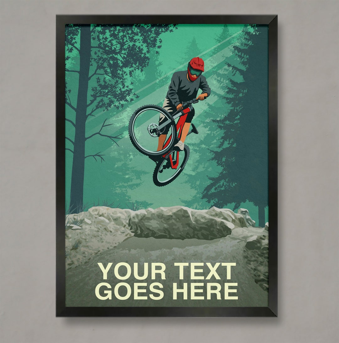 Personalized Mountain Bike Art Print: Custom MTB Poster - Etsy UK