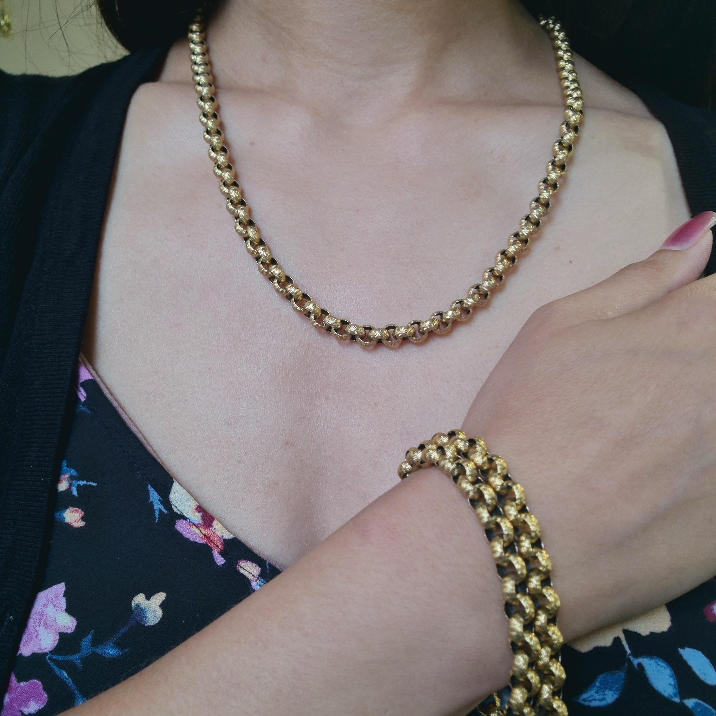 Antique Georgian Long Gold Chain, Necklace and Bracelets, Circa 1820 - Etsy