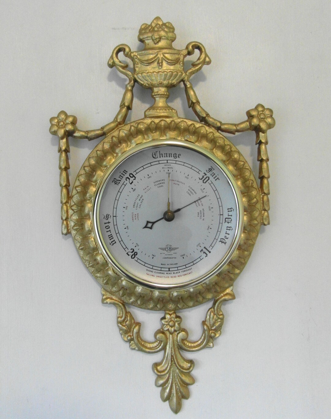 Beautiful & Unusual 1950s Rococo Style SB Barometer in Gold - Etsy