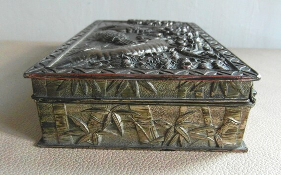 Antique Early 20th C Japanese Antimony Embossed Coppe… - Gem