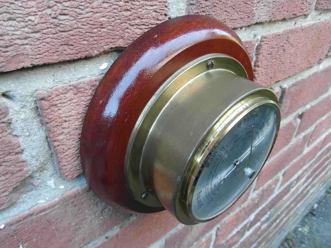 1960s Maritime Bulkhead Barometer by Weathermaster Deep Dial Nautical ...
