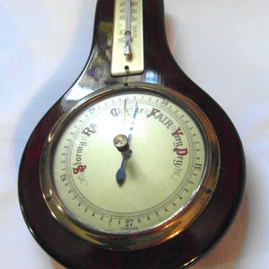 An Attractive 1950s Small German Banjo Barometer - Tested - Accurate ...