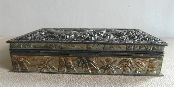 Antique Early 20th C Japanese Antimony Embossed Coppe… - Gem