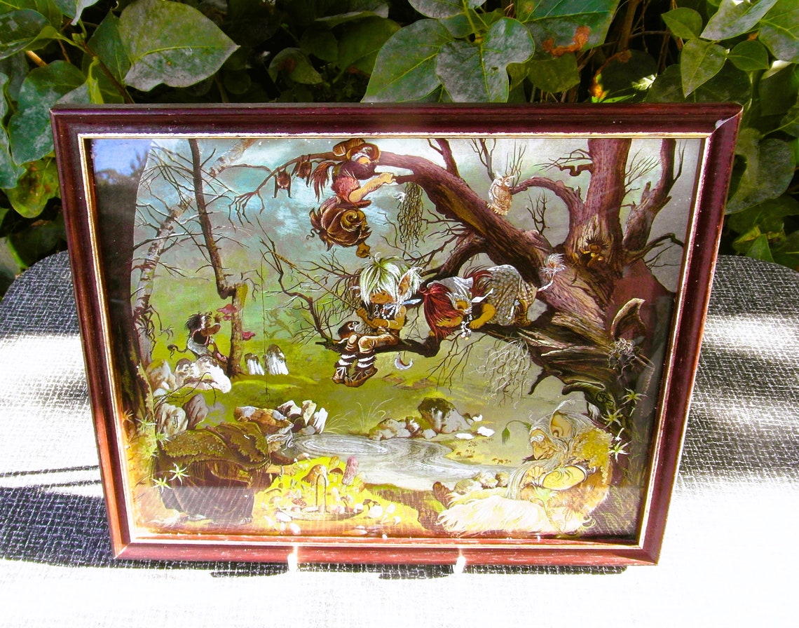 Vintage 1970s Dufex Foil Art Print Fairies Jean & Ron Henry - Open ...