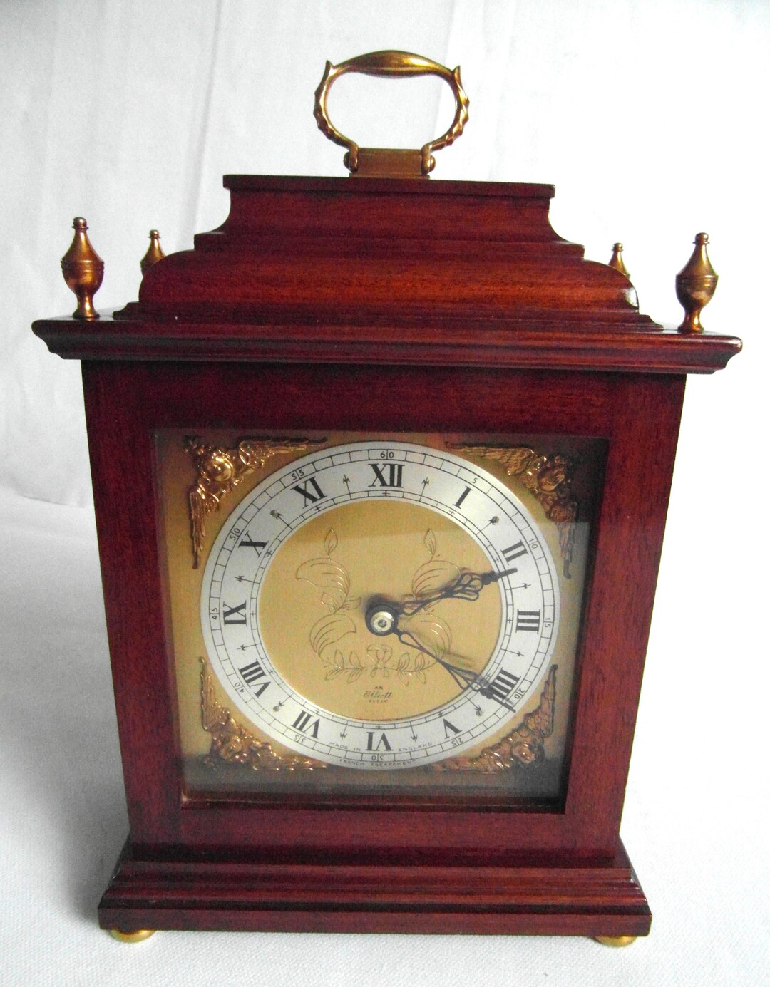 Elegant 1969 Elliot of London Mahogany Carriage Clock 11 Jewel French ...