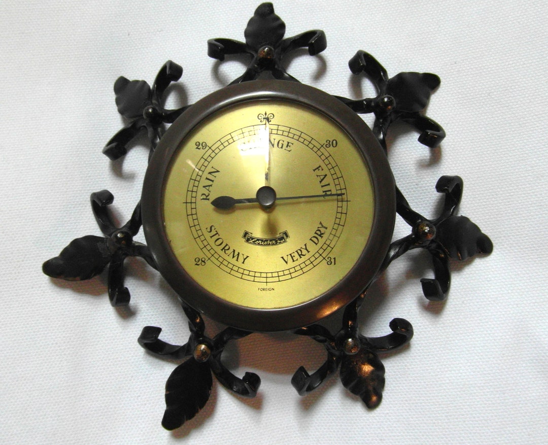 Vintage 1950s German Iron Art Nouveau Aneroid Barometer by LORISTER ...