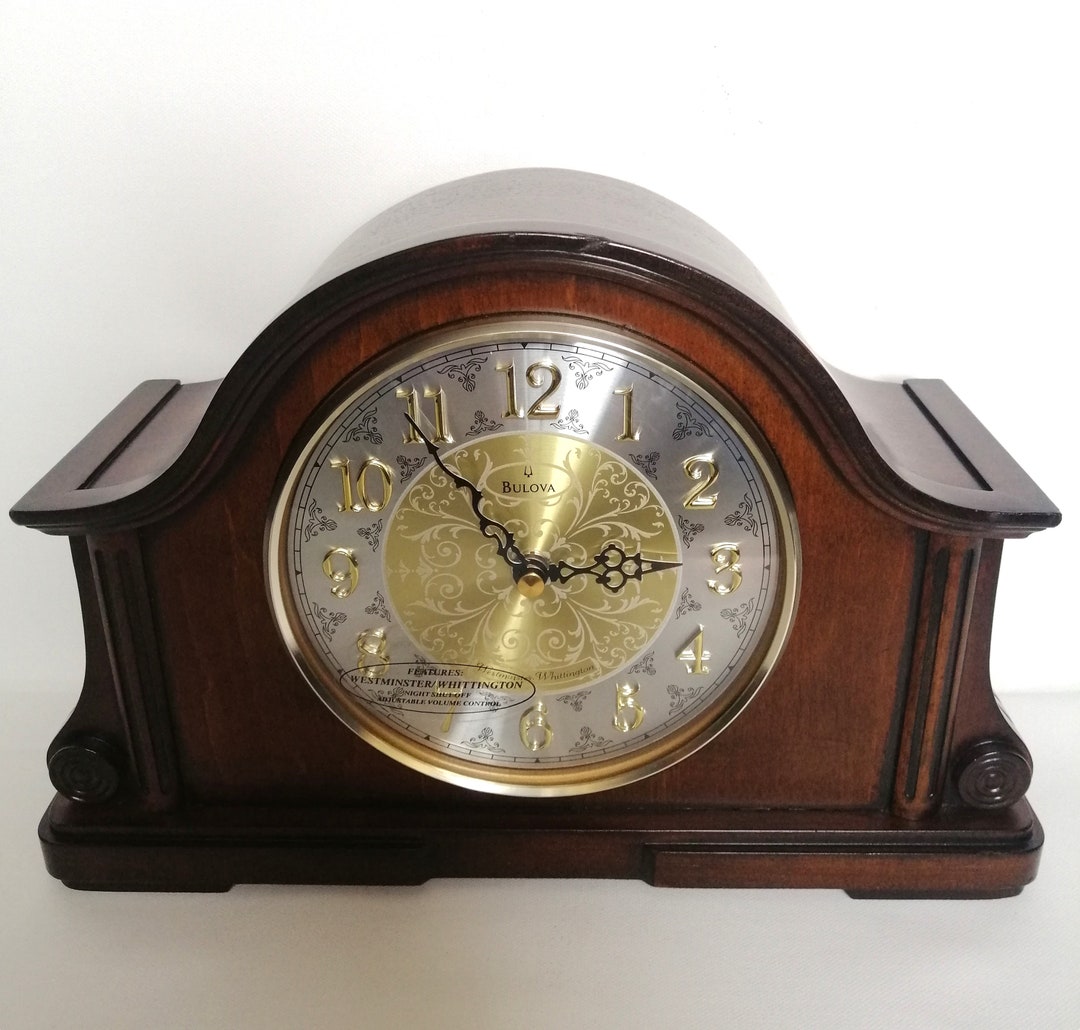 Vintage BULOVA Westminster/whittington Chime Mantle Clock Quartz ...