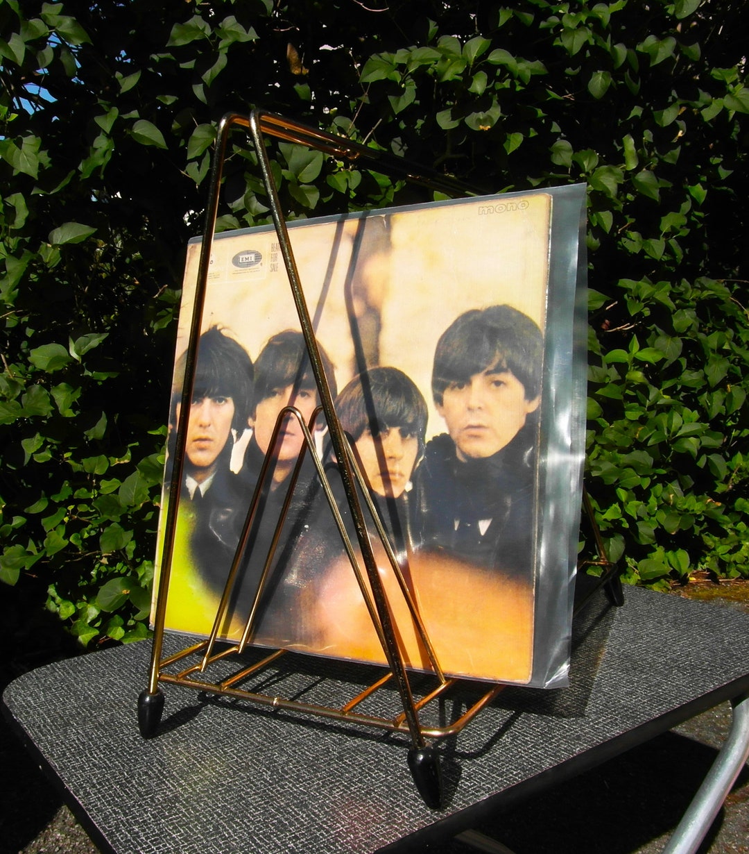 Vintage Super Retro Atomic 1960s Gold Wire Record Rack - 33s/45s Black ...