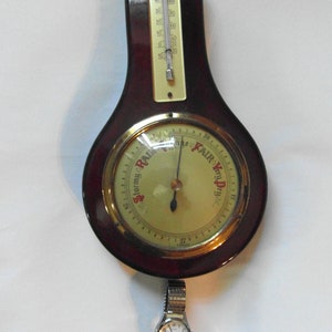 An Attractive 1950s Small German Banjo Barometer - Tested - Accurate ...