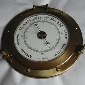 Huge Porthole Maritime Style Solid Brass Barometer Barostar France ...