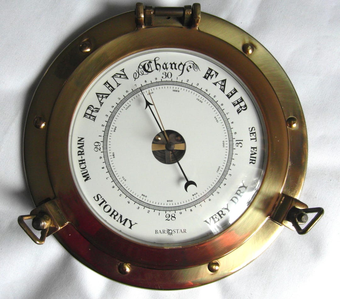 Huge Porthole Maritime Style Solid Brass Barometer Barostar France ...