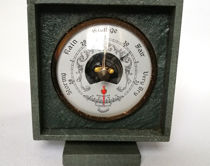 1960s Slate Mounted Desk Barometer & Thermometer by Daymaster - England ...