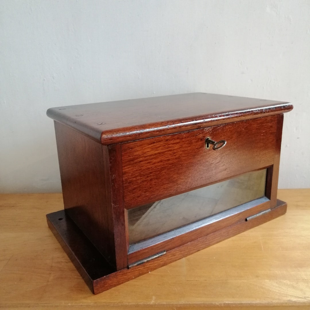 Unusual Antique Edwardian - Shop Counter Top Cabinet With Glass ...