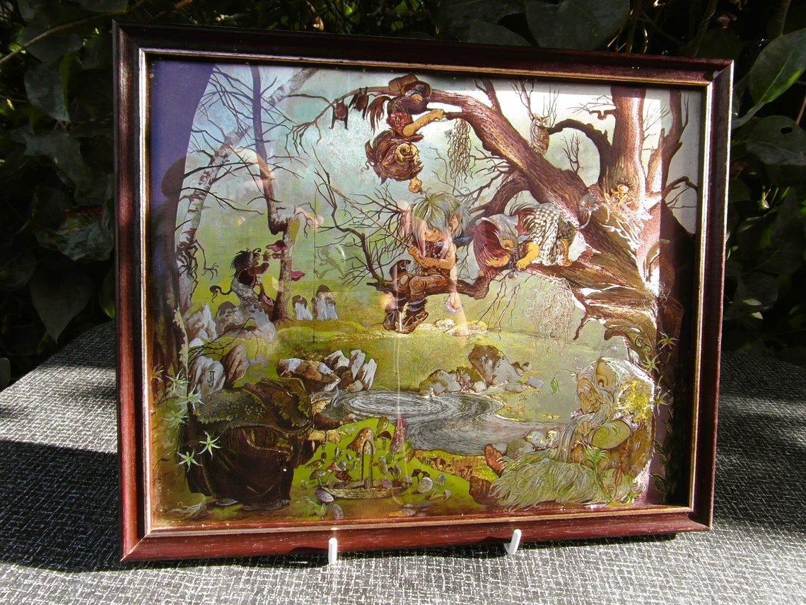 Vintage 1970s Dufex Foil Art Print Fairies Jean & Ron Henry - Open ...