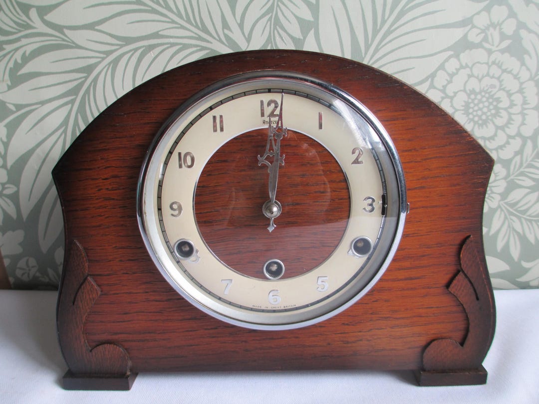 Vintage 1940s-50s Art Deco Andrew Perivale Mantle Clock Westminster ...
