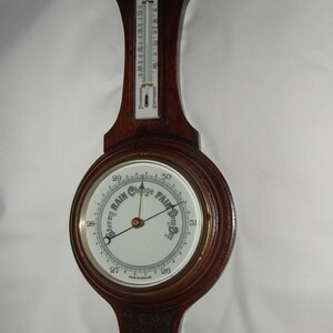 Late Victorian Carved Oak Banjo Barometer - Milk Glass -very Clean Tidy ...
