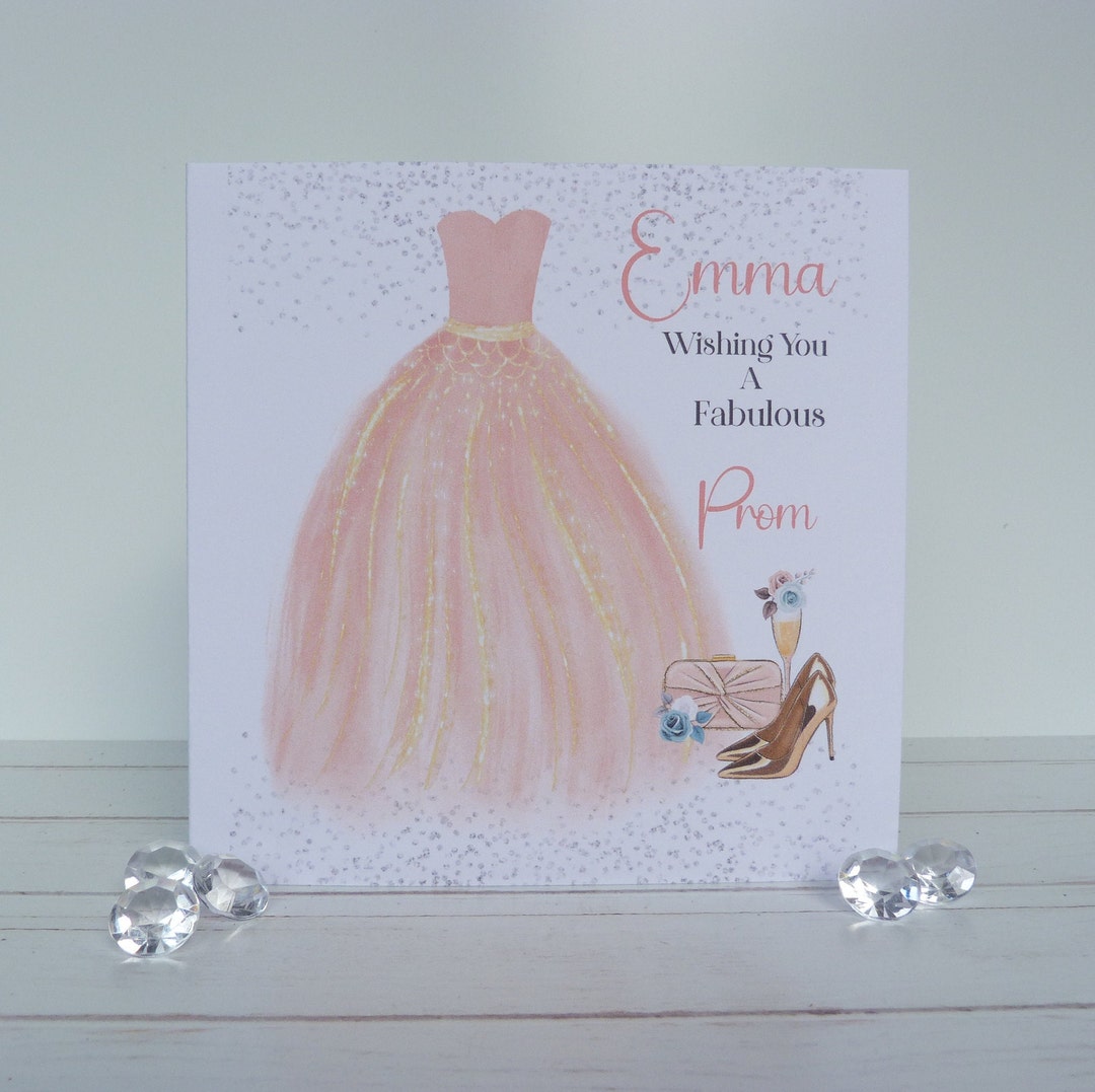 Personalised Handmade School Collage Prom Card ..various Colours DS3 ...