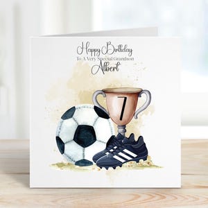 Personalised Birthday Card Football Son Grandson Nephew Brother Friend ...
