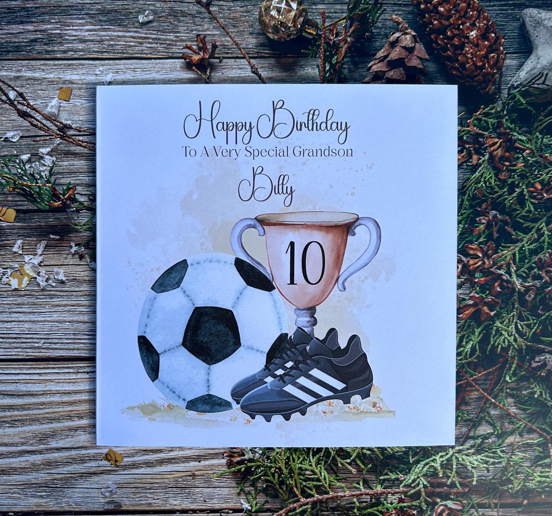 Personalised Birthday Card Football Son Grandson Nephew Brother Friend ...