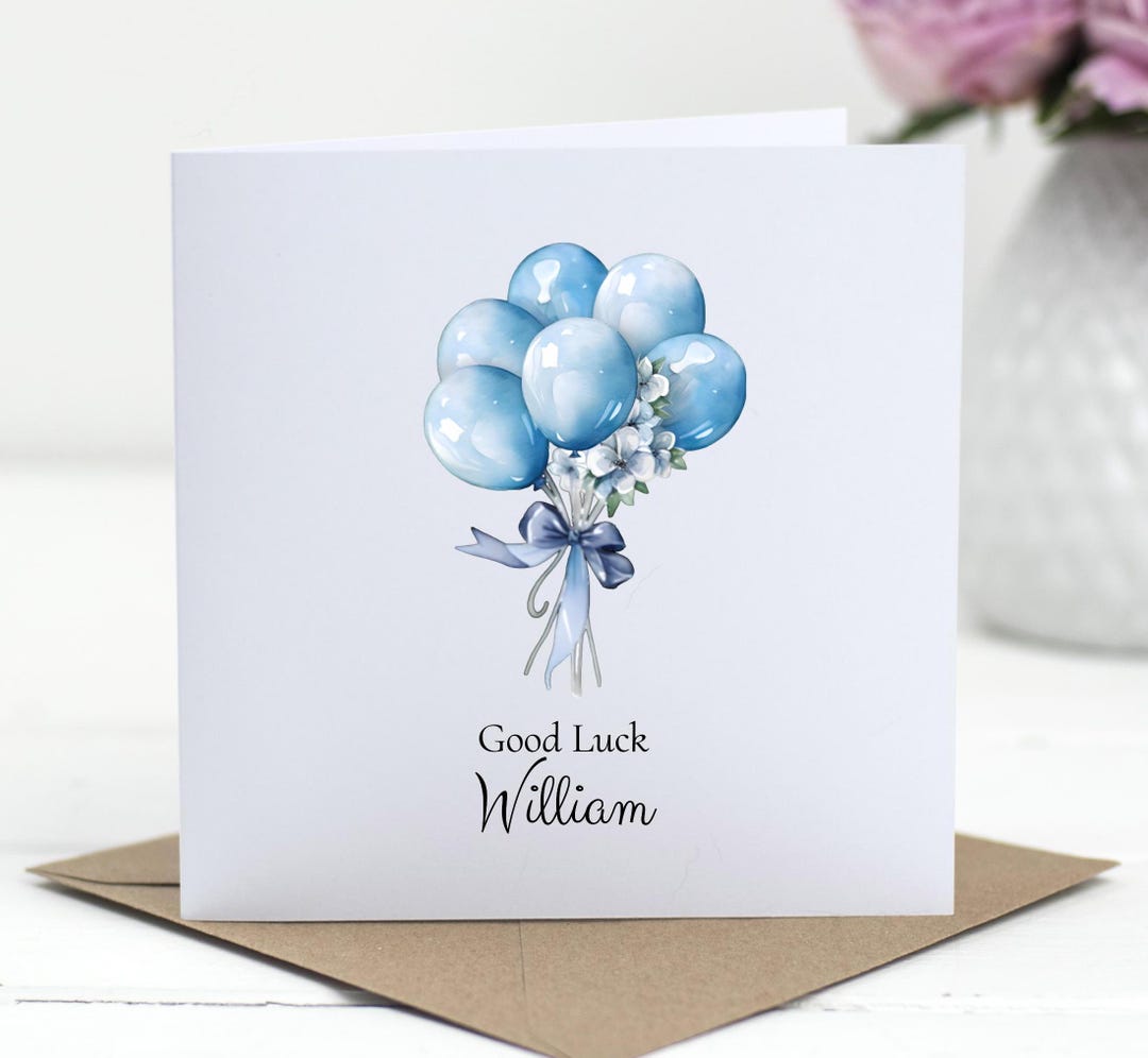 Personalised Good Luck Card/ Good Luck in Your New Job Balloons ...