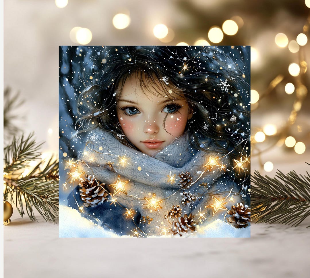 Christmas Greeting Card-starry Midnight Sky -winters Night - Magical ...