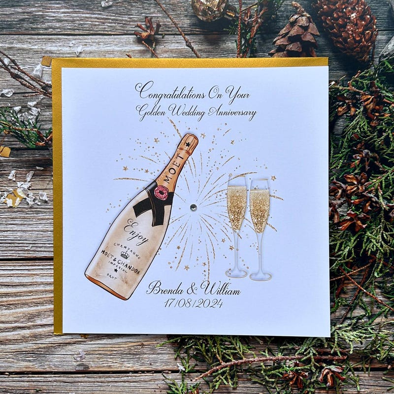 Golden Wedding Cards - Etsy UK